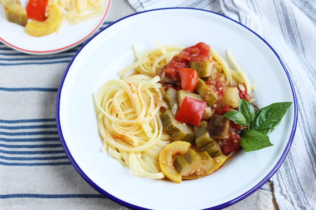 Easy Ratatouille Pasta to Share with the Kids